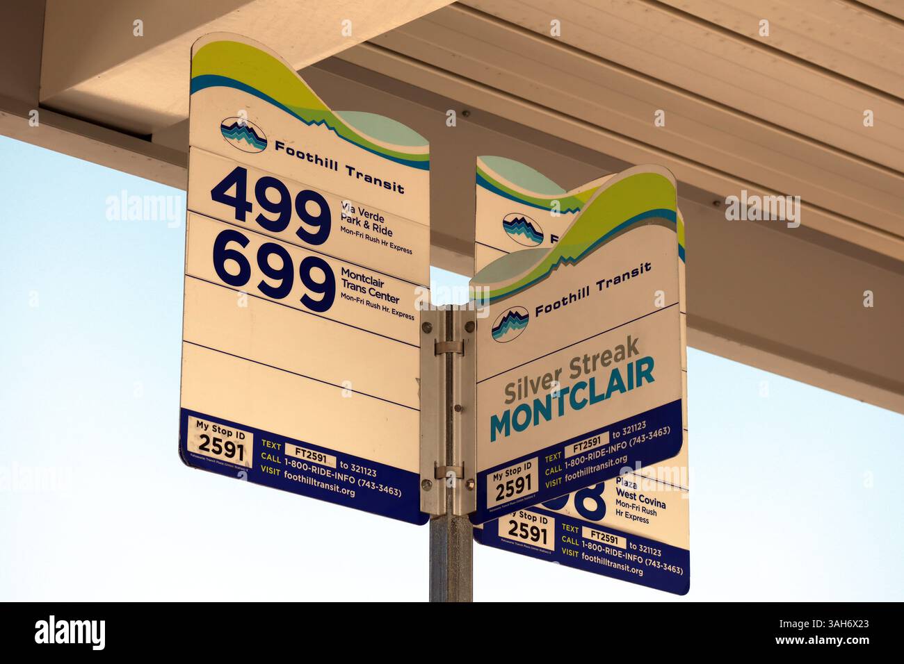 Los Angeles, California: Foothill Transit Bus Stop Stock Photo - Alamy