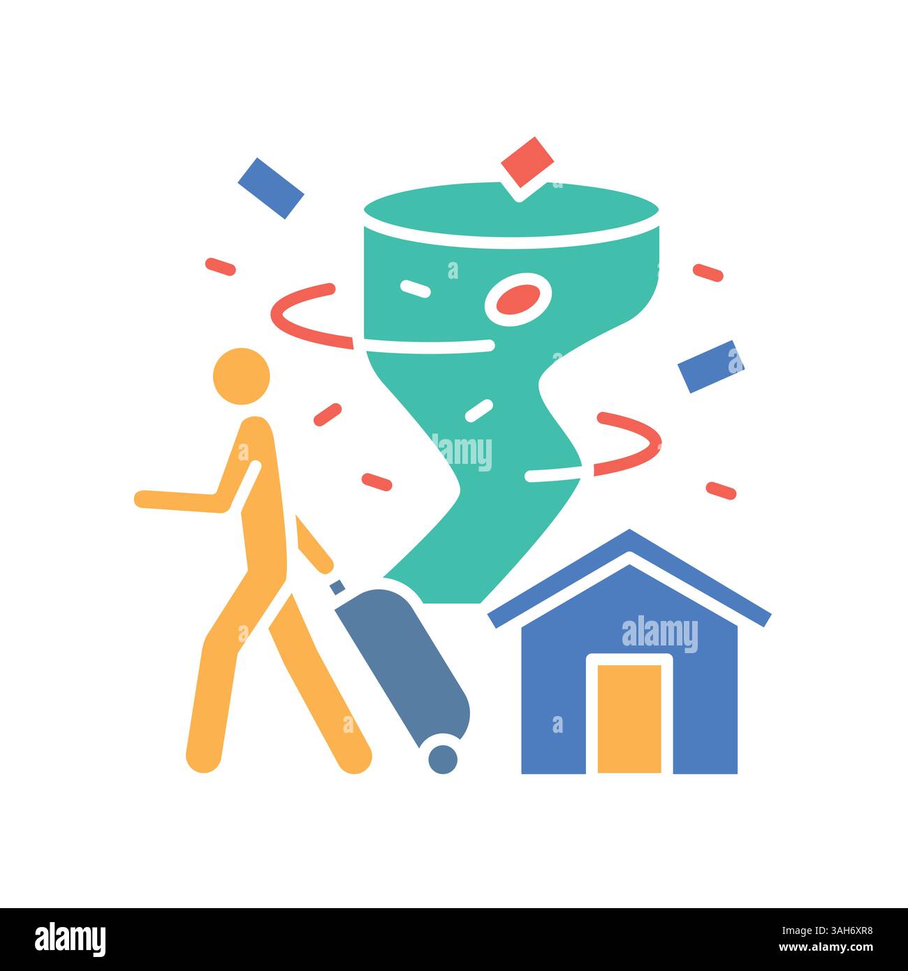 Forced migration color flat icon for digital and print projects ...