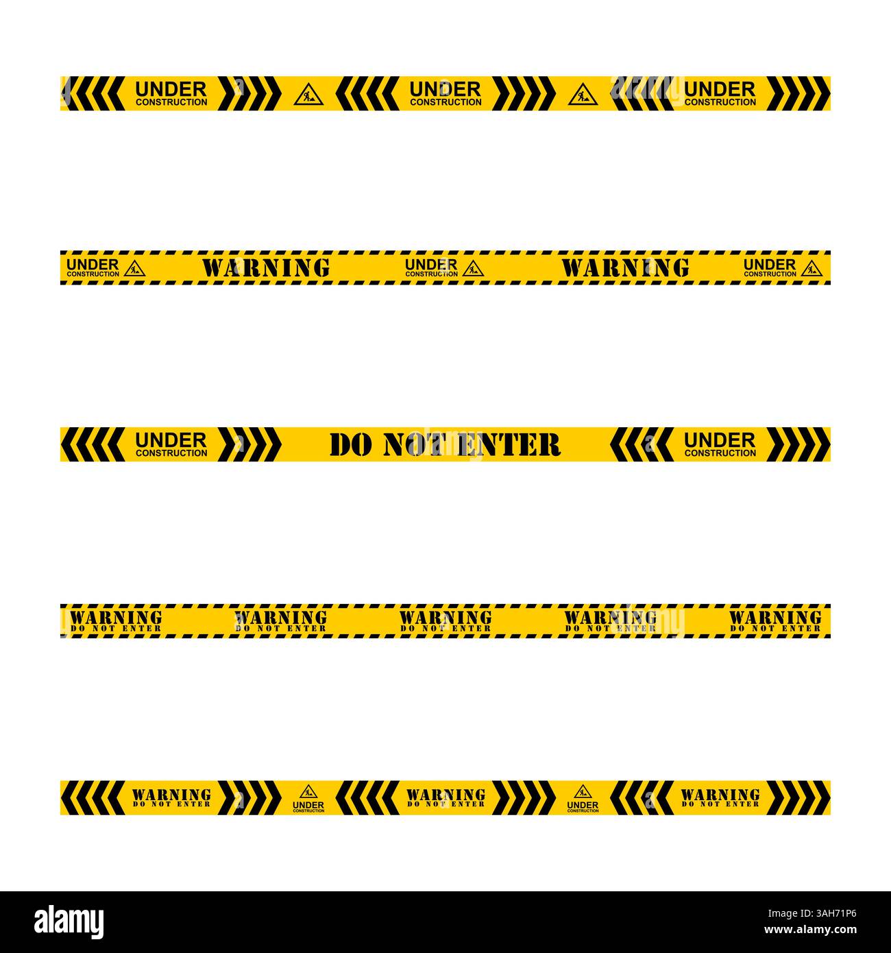 Set of under construction warning tape Stock Vector Image & Art - Alamy