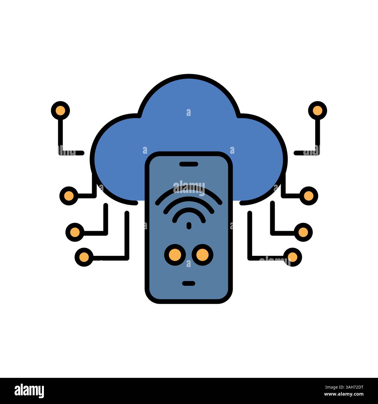 IOT color flat icon for digital and print projects. Minimal clean icons ...