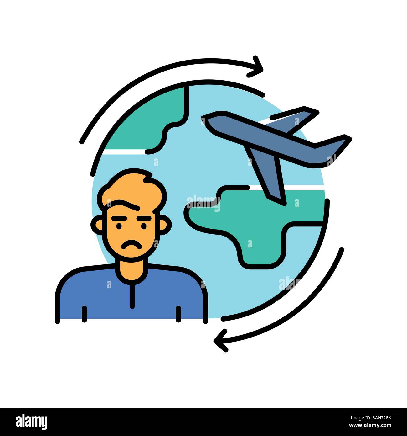 Repatriation color flat icon for digital and print projects. Minimal ...