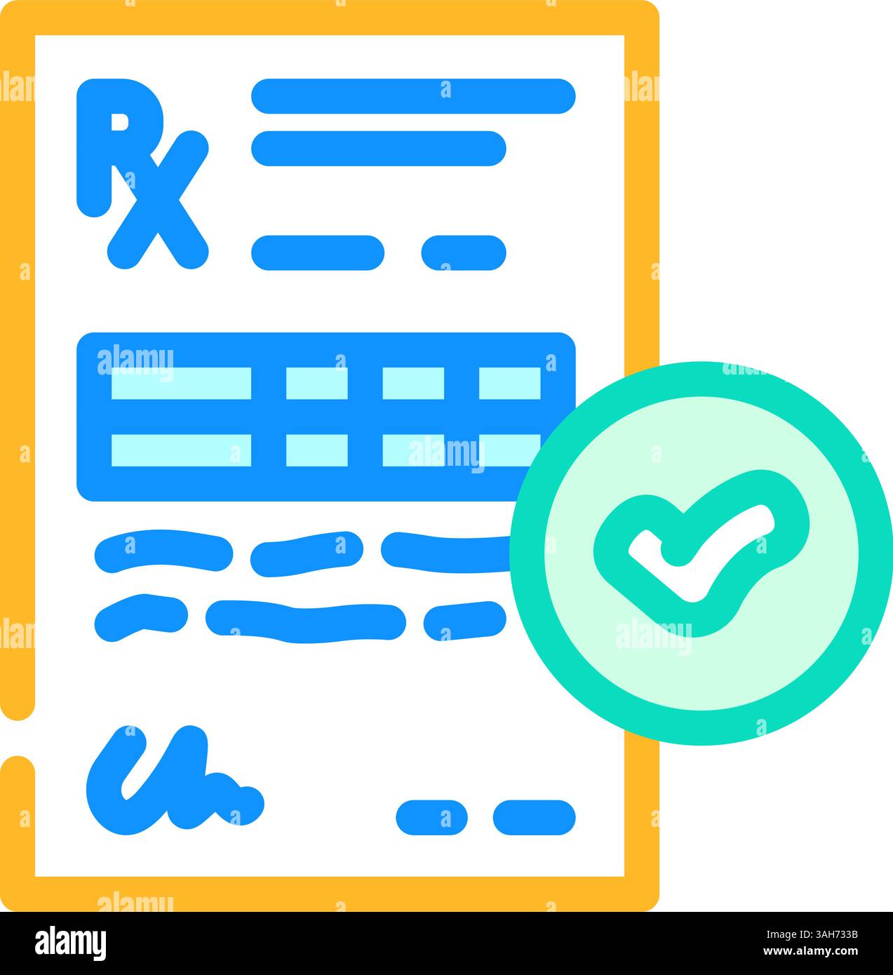 prescription verification pharmacist color icon vector illustration ...