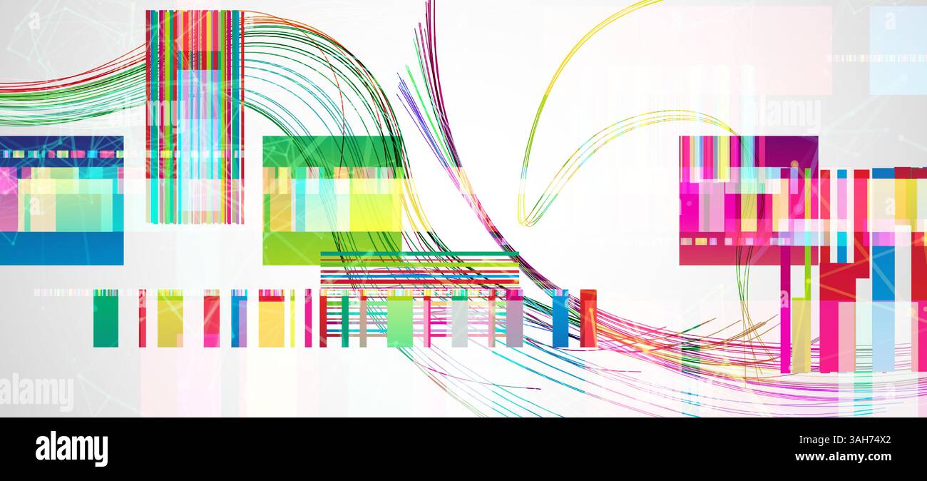 Abstract colorful background with different elements and lines. Color ...