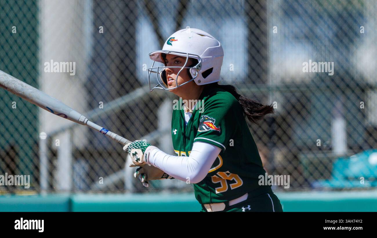 UAB infielder Alyssa Aguilar (55) during an NCAA softball game on ...