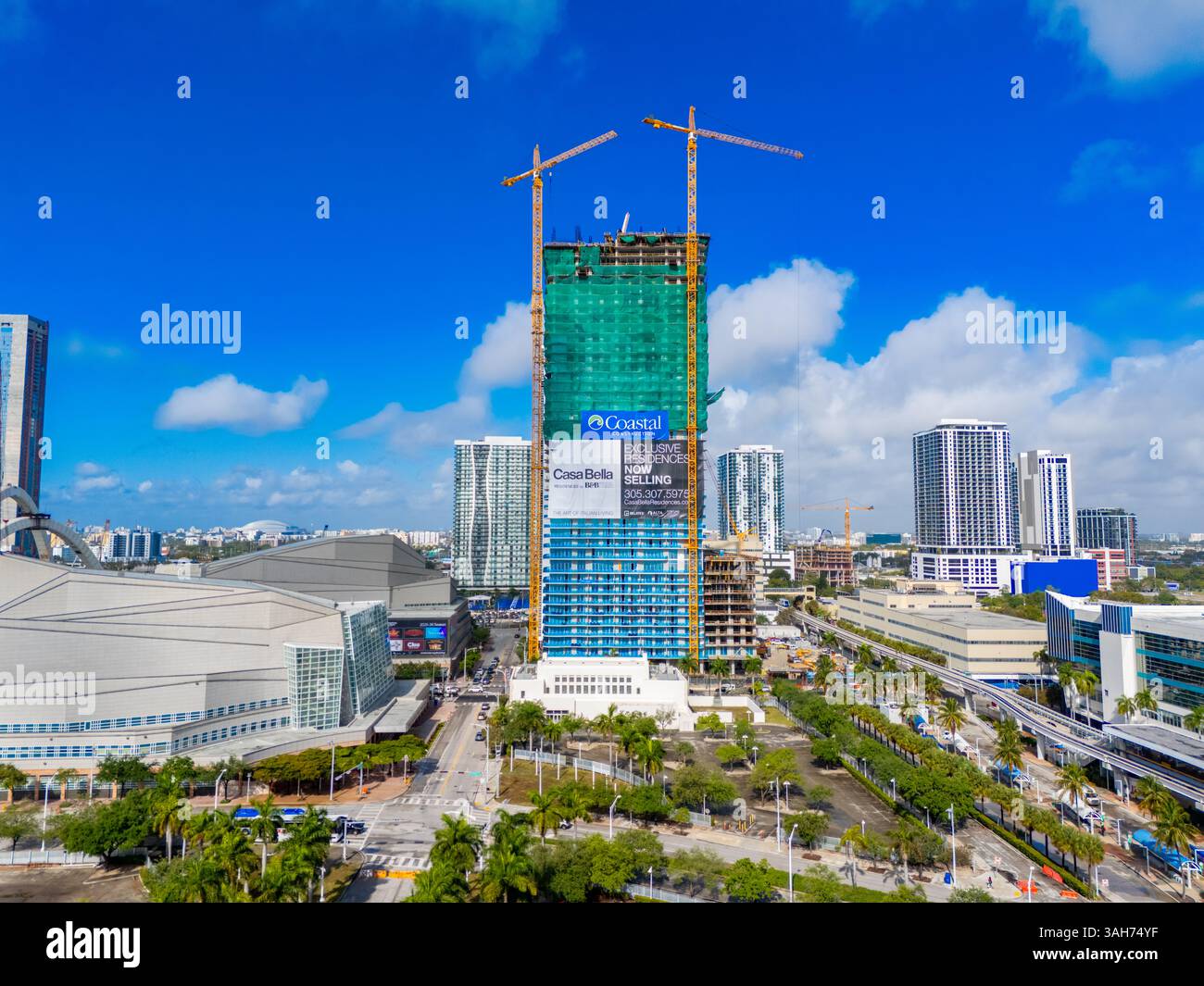 Miami,FL, USA - March 31, 2025: Aerial photo Casa Bella Miami under ...