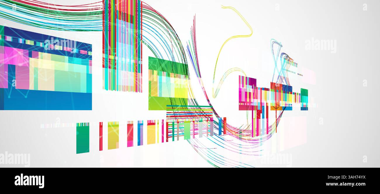 Abstract colorful background with different elements and lines. Color ...