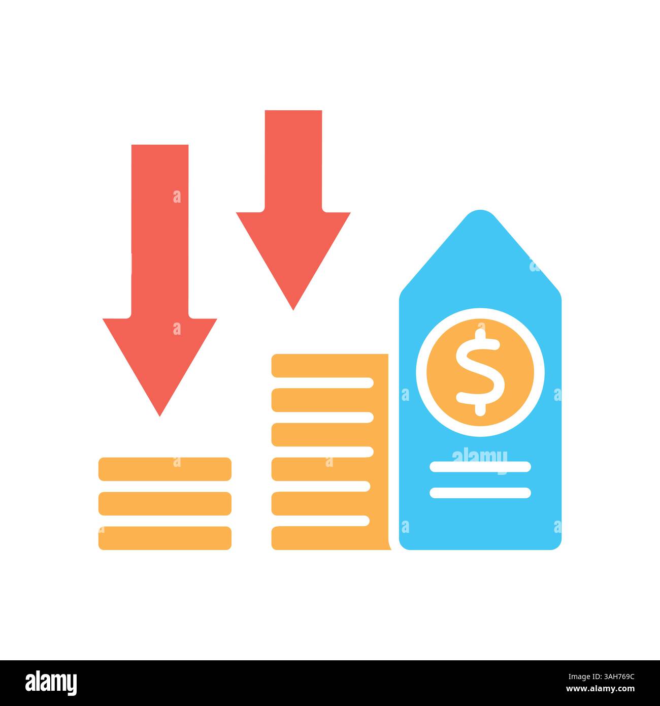 deflation color flat icon for digital and print projects. Minimal clean ...