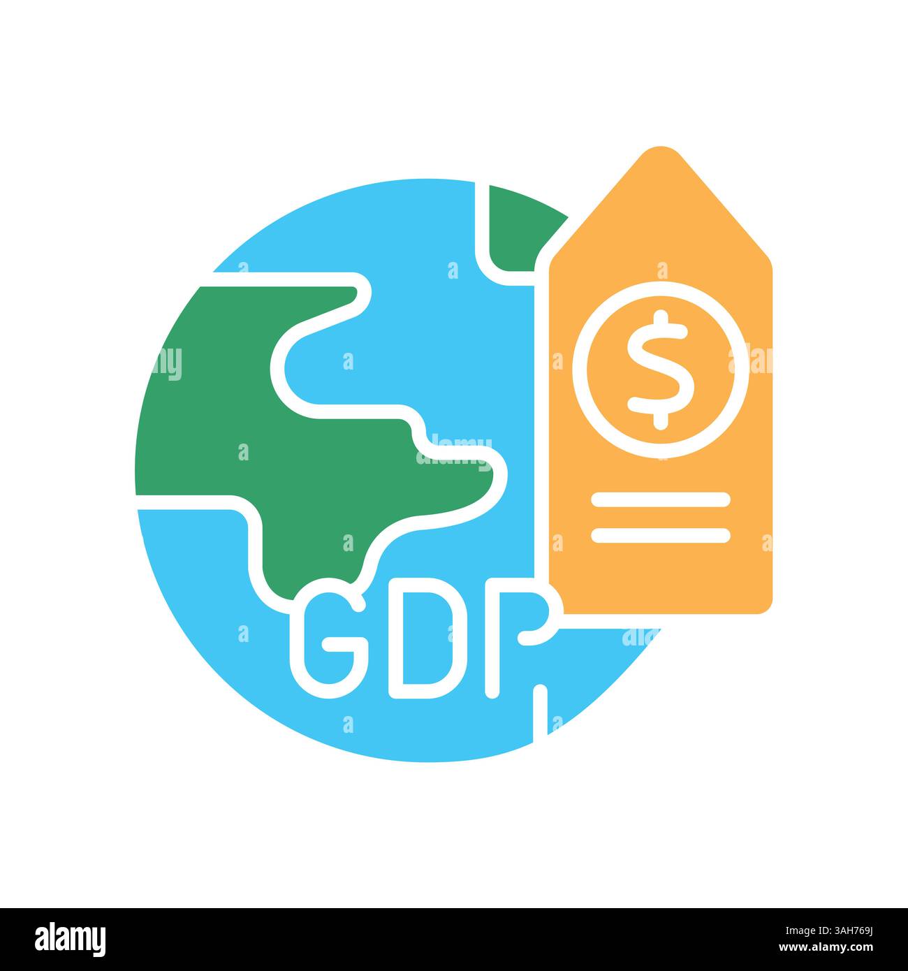 real GDP color flat icon for digital and print projects. Minimal clean ...