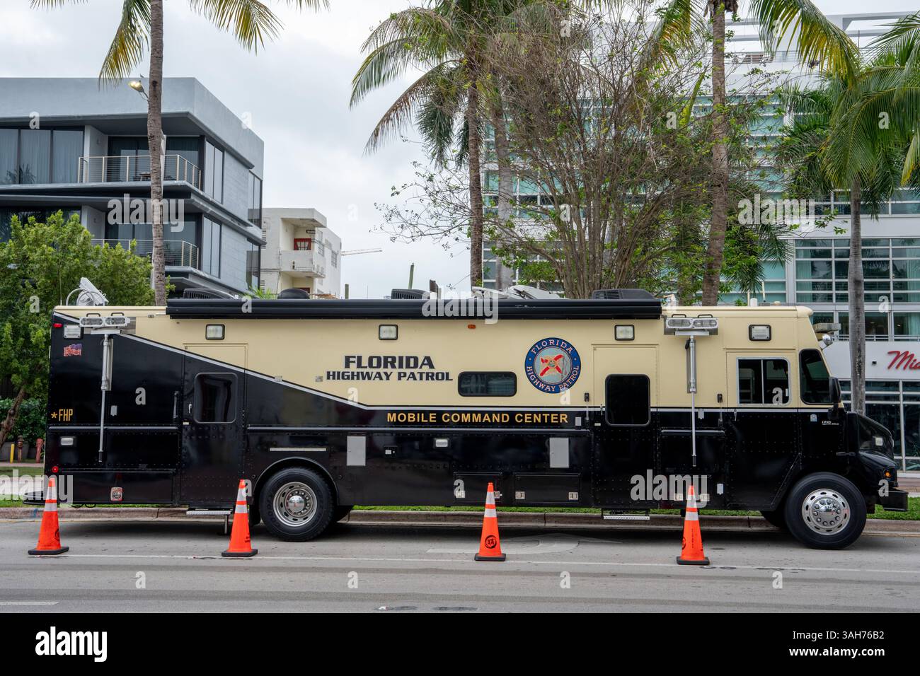 Miami, FL, USA - March 28, 2025: Florida Highway Patrol mobile command ...