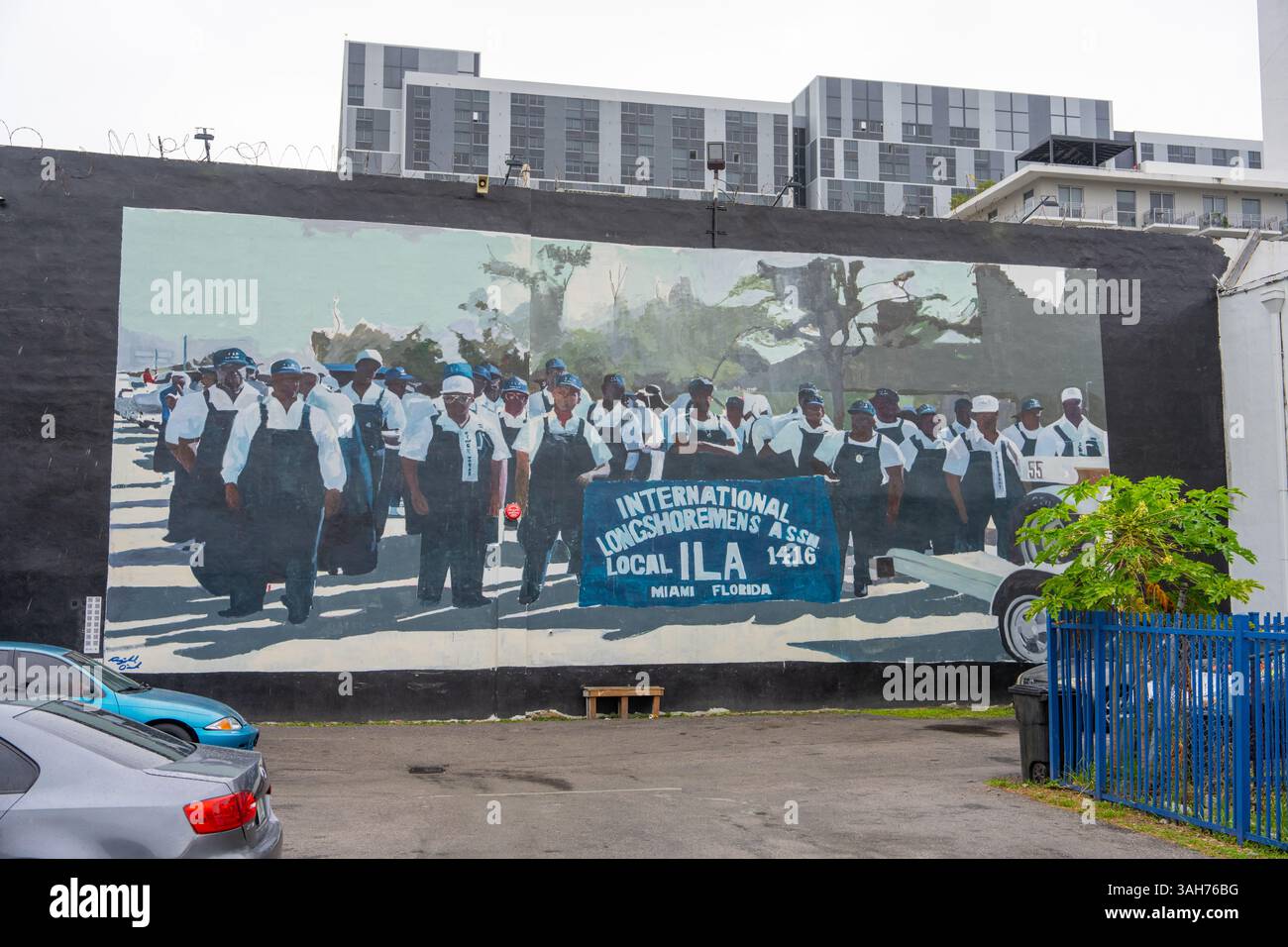 Miami, FL, USA - March 30, 2025: Art mural painting of the ...