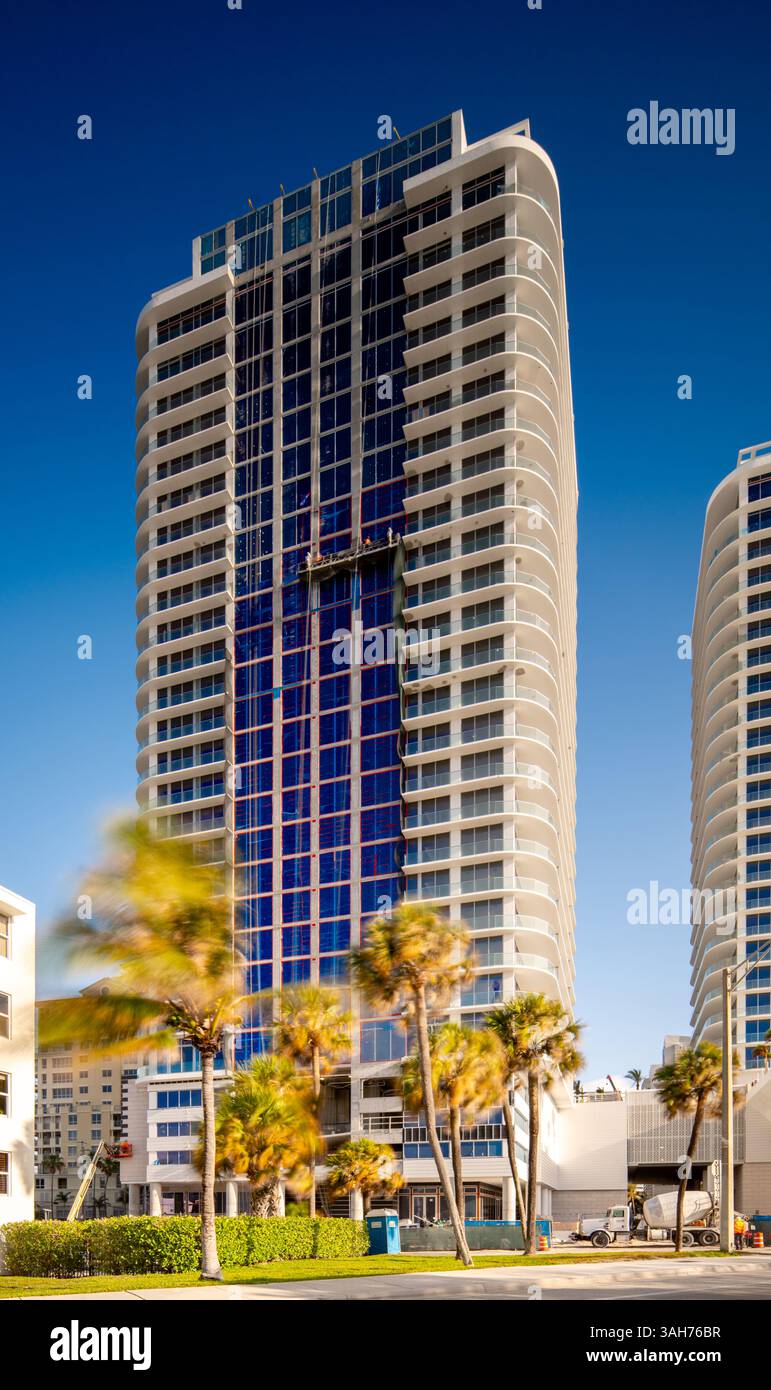 Fort Lauderdale, FL, USA - April 2, 2025: Selene Residences oceanfront luxury condominium ...