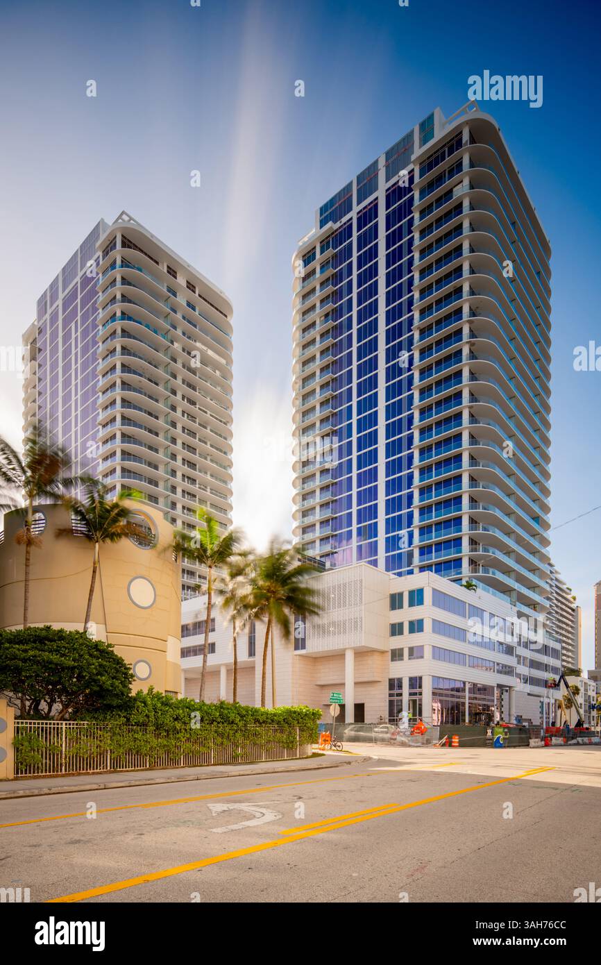 Fort Lauderdale, FL, USA - April 2, 2025: Selene Residences oceanfront luxury condominium ...