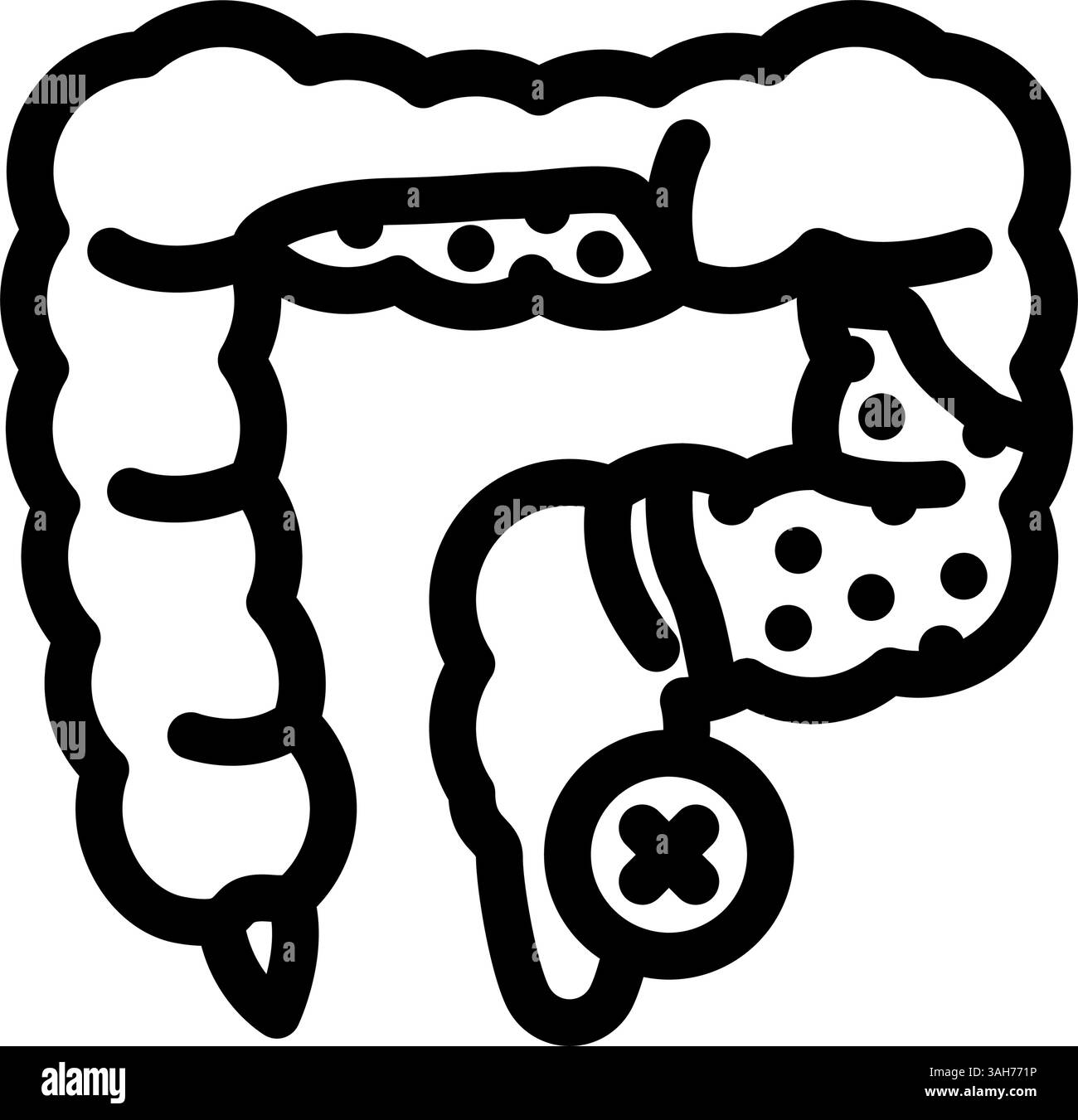 constipation treatment line icon vector illustration Stock Vector Image ...