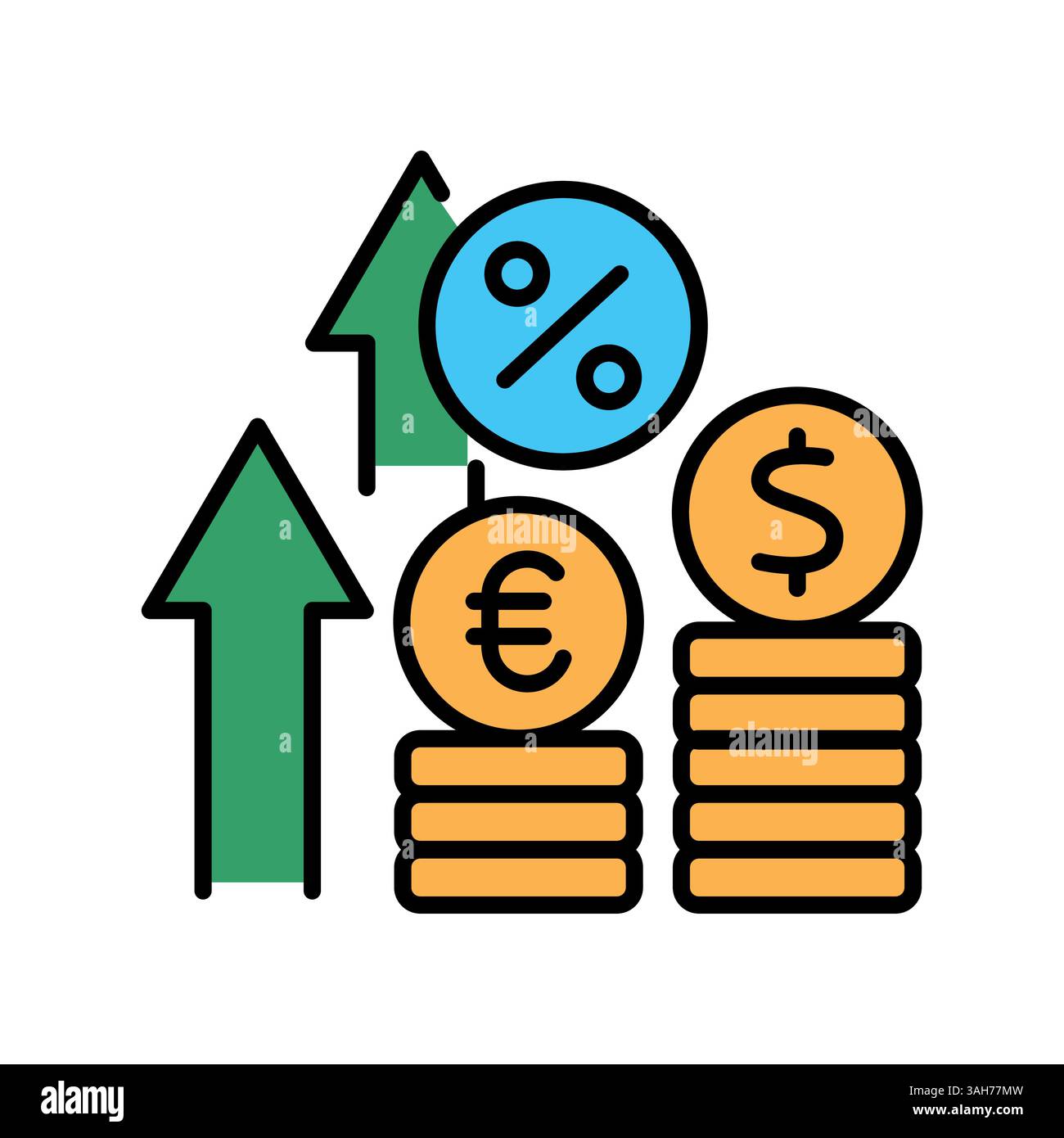 interest rate color flat icon for digital and print projects. Minimal ...