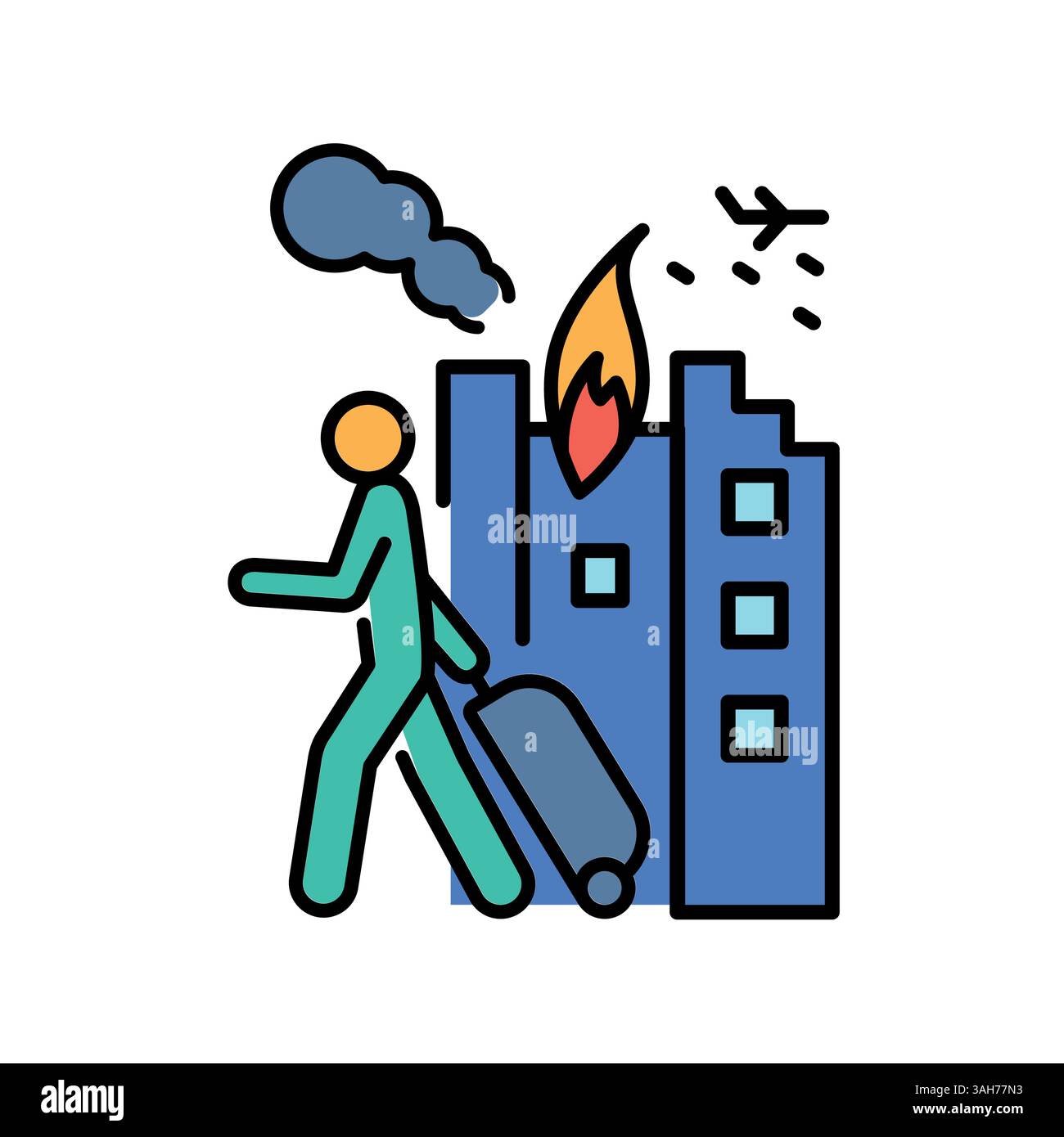 Refugee color flat icon for digital and print projects. Minimal clean ...