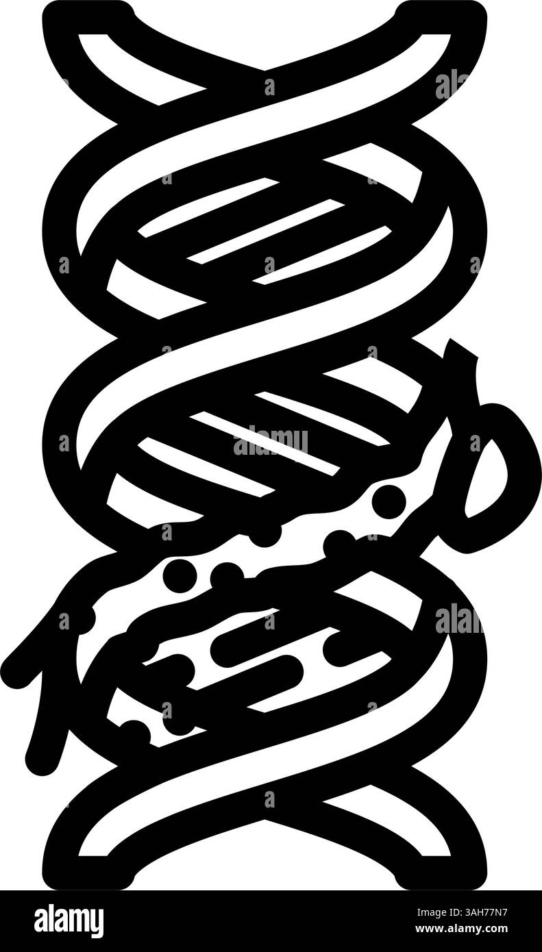 mutated dna genetic engineering line icon vector illustration Stock ...