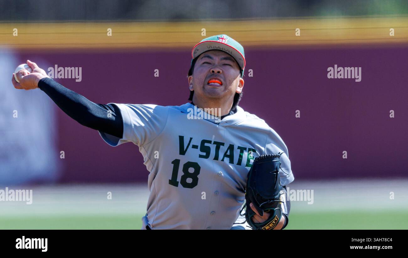 Mississippi Valley State pitcher Shuto Tiger Okumura (18) during an ...