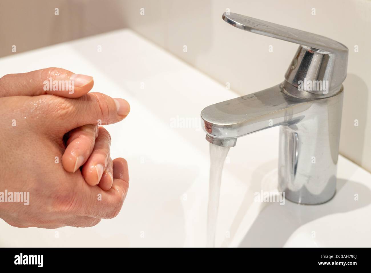 hand washing. Personal hygiene. Washing bacteria and germs Stock Photo ...