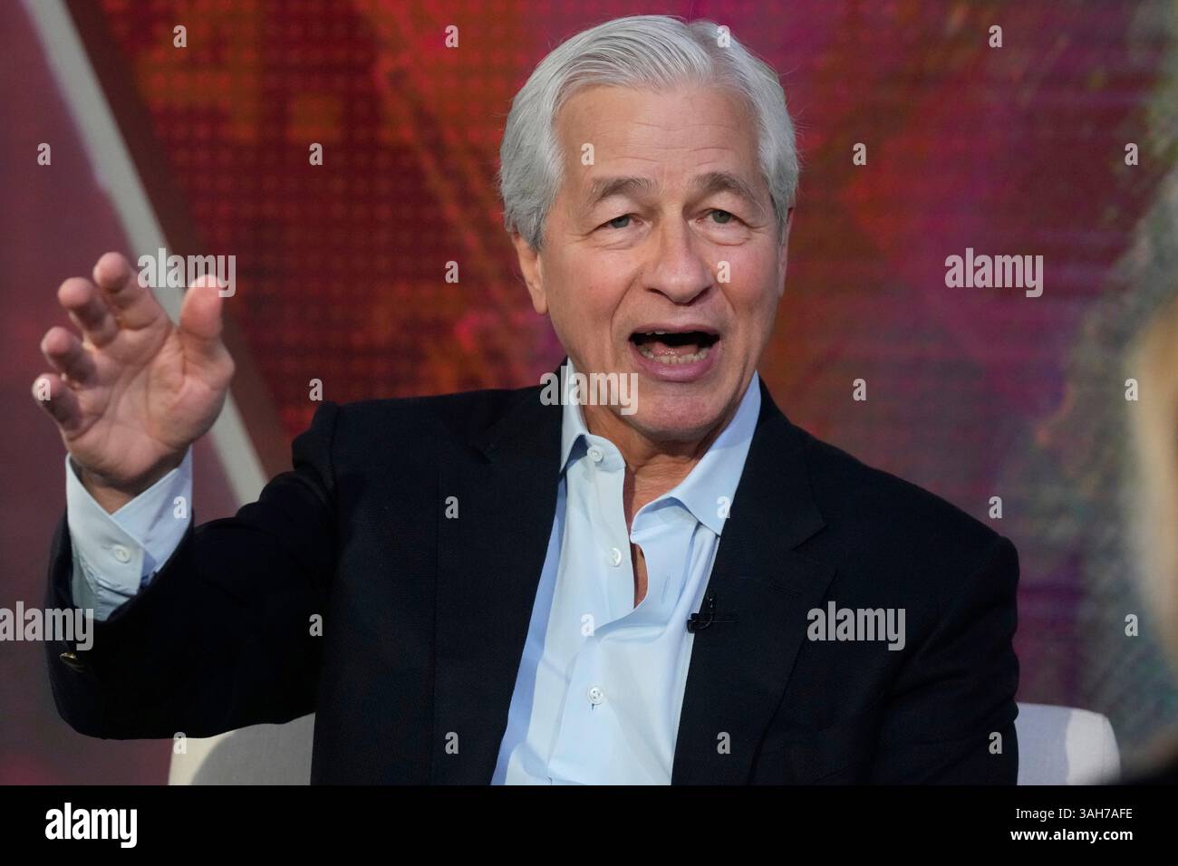 JPMorgan CEO Jamie Dimon is interviewed by Maria Bartiromo on the ...