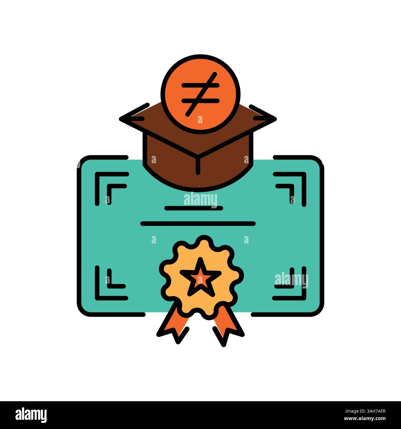 Educational inequality color flat icon for digital and print projects ...