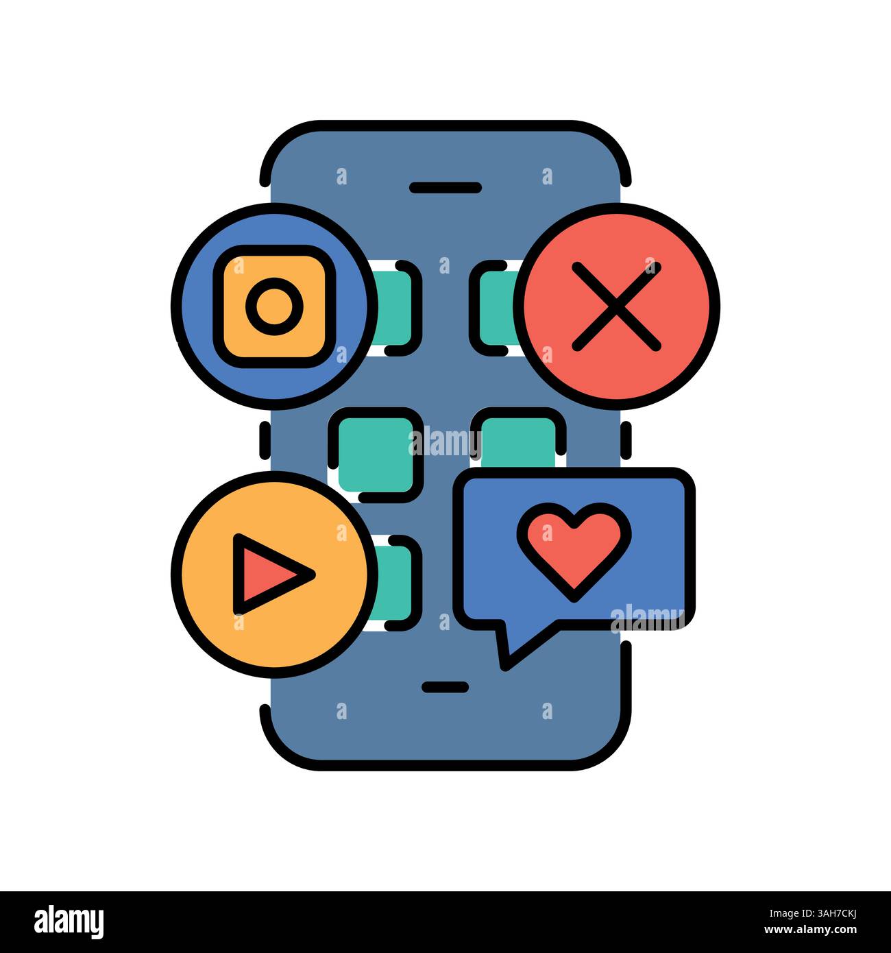 digital platforms color flat icon for digital and print projects ...