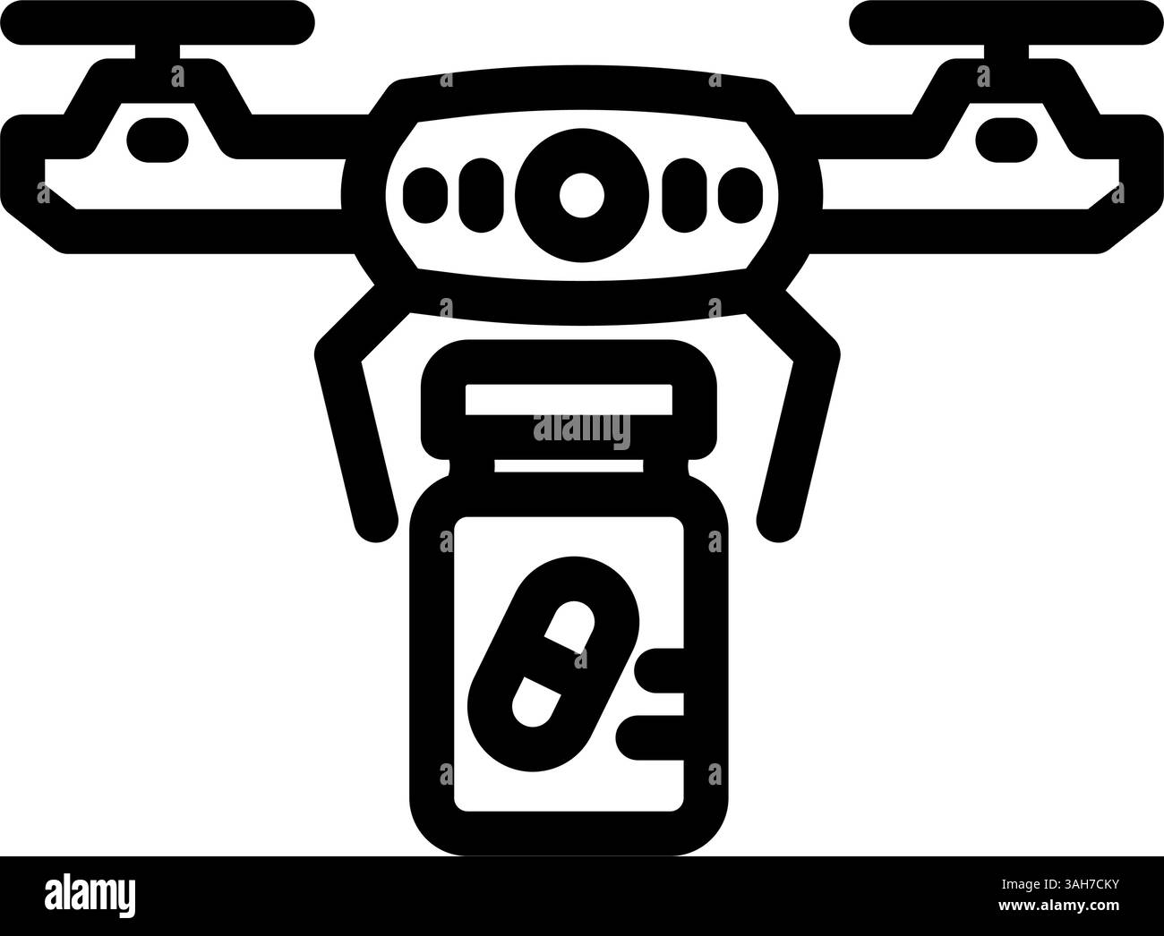 prescription delivery pharmacist line icon vector illustration Stock ...