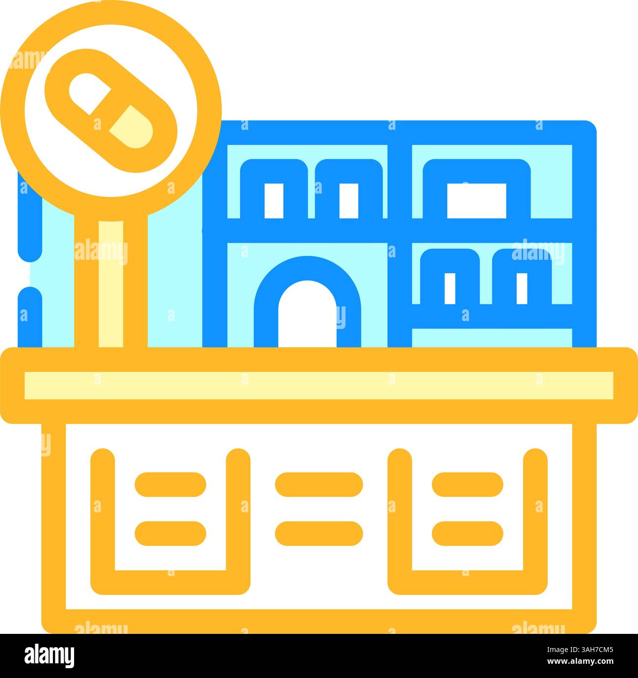 pharmacy counter pharmacist color icon vector illustration Stock Vector ...