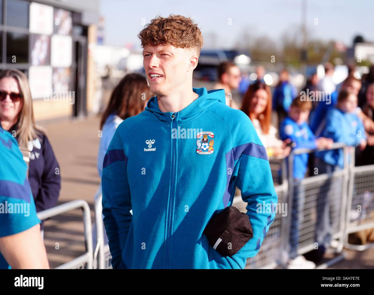 Coventry City's Victor Torp arrives at the ground ahead of the Sky Bet ...