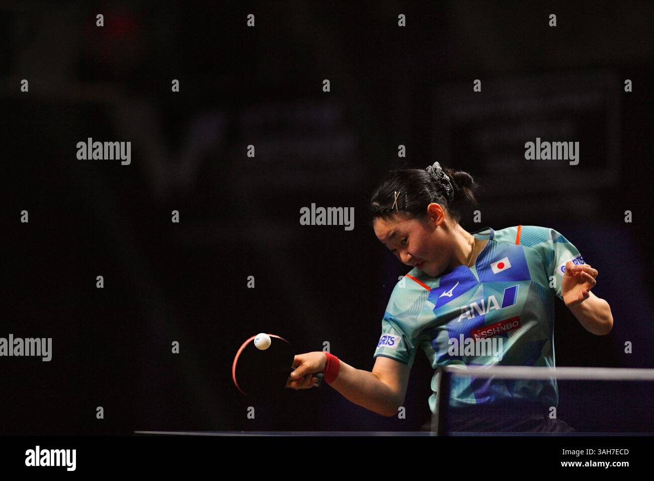 Chennai, India. 30th March, 2025. Miwa Harimoto claimed victory against Honoka Hashimoto with a ...