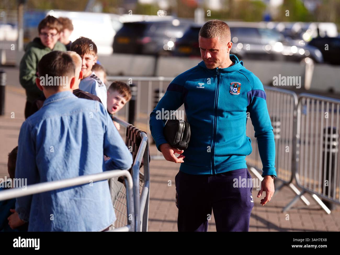Coventry City's Jake Bidwell arrives at the ground ahead of the Sky Bet ...
