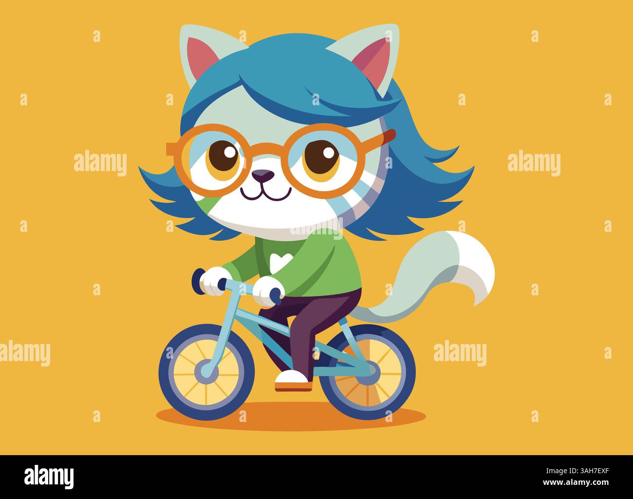 Biking cat artwork hi-res stock photography and images - Alamy