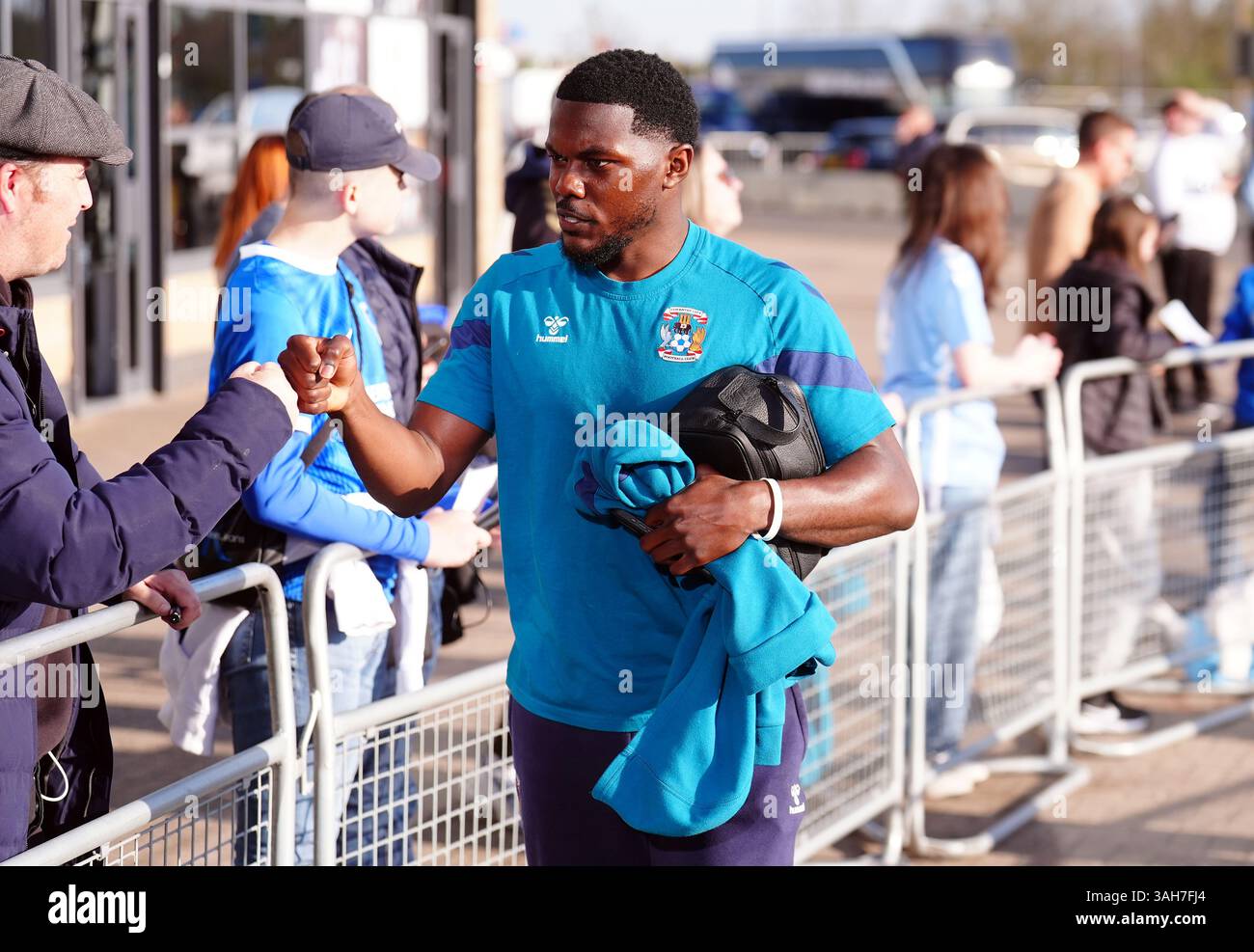 Coventry City's Ephron Mason-Clark arrives at the ground ahead of the ...