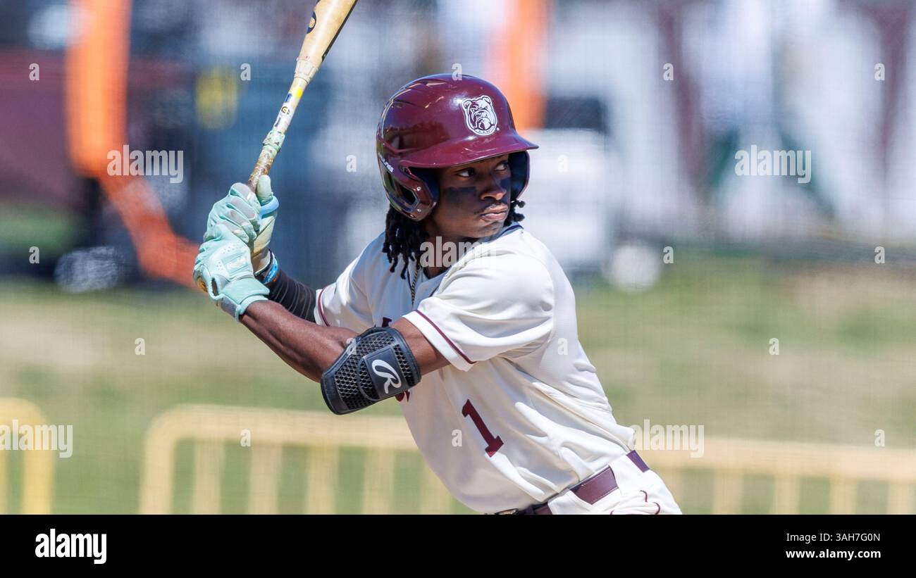 Alabama A&M infielder AJ Anderson (1) during an NCAA baseball game on ...