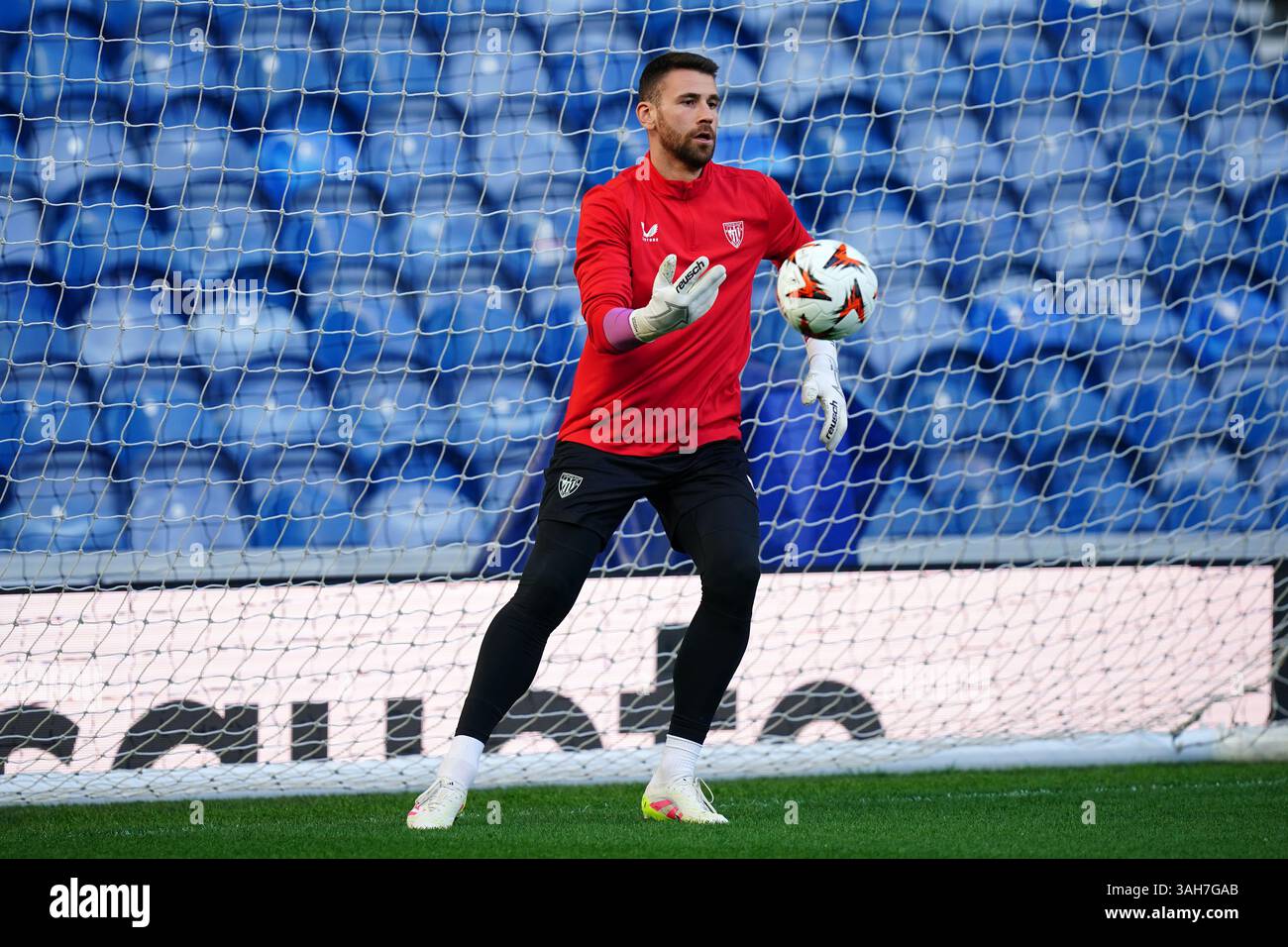 Athletic Bilbao goalkeeper Unai Simon during a training session at ...