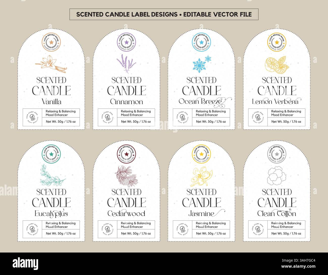 Clean cotton candle label hi-res stock photography and images - Alamy