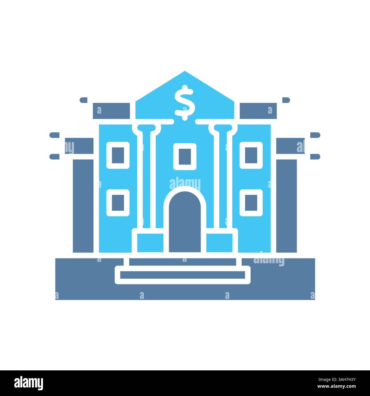 central bank color flat icon for digital and print projects. Minimal ...