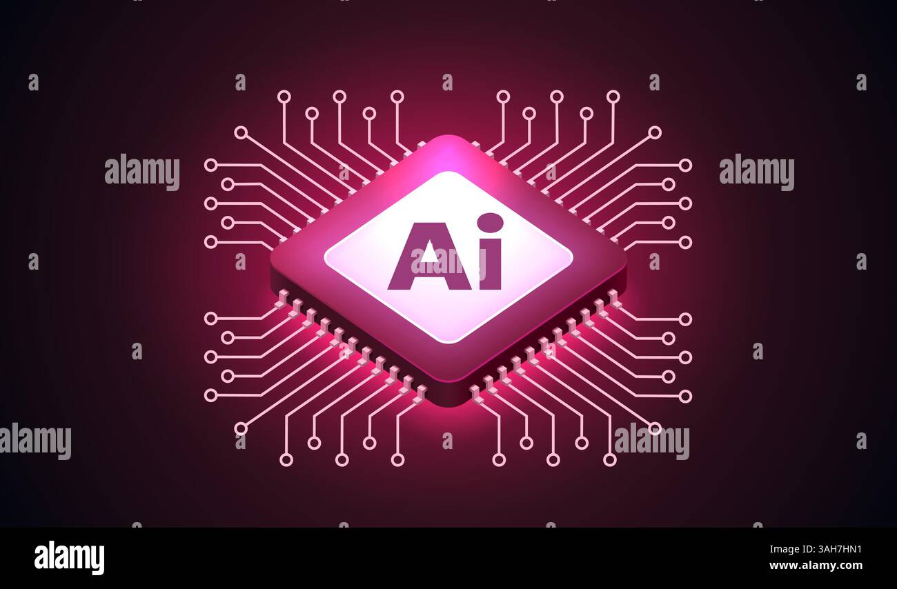 Ai chip, innovation tech, ai art technology. Vector Stock Vector Image ...