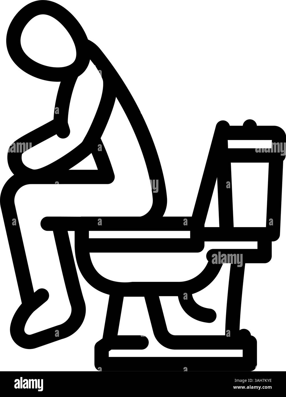 bowel movement diarrhea line icon vector illustration Stock Vector ...