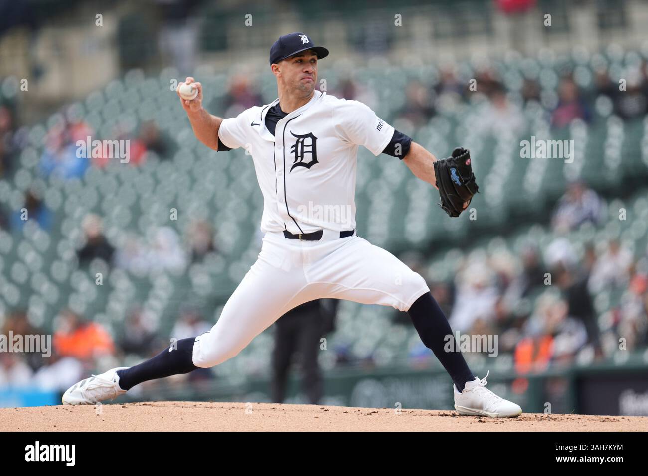 Detroit Tigers pitcher Jack Flaherty throws in the first inning during ...