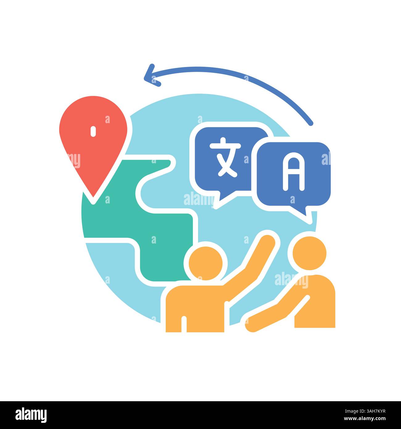 Integration color flat icon for digital and print projects. Minimal ...