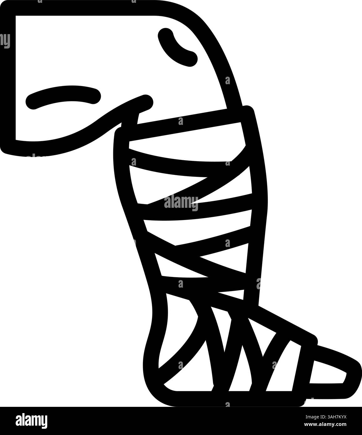 leg cast fracture injury line icon vector illustration Stock Vector ...