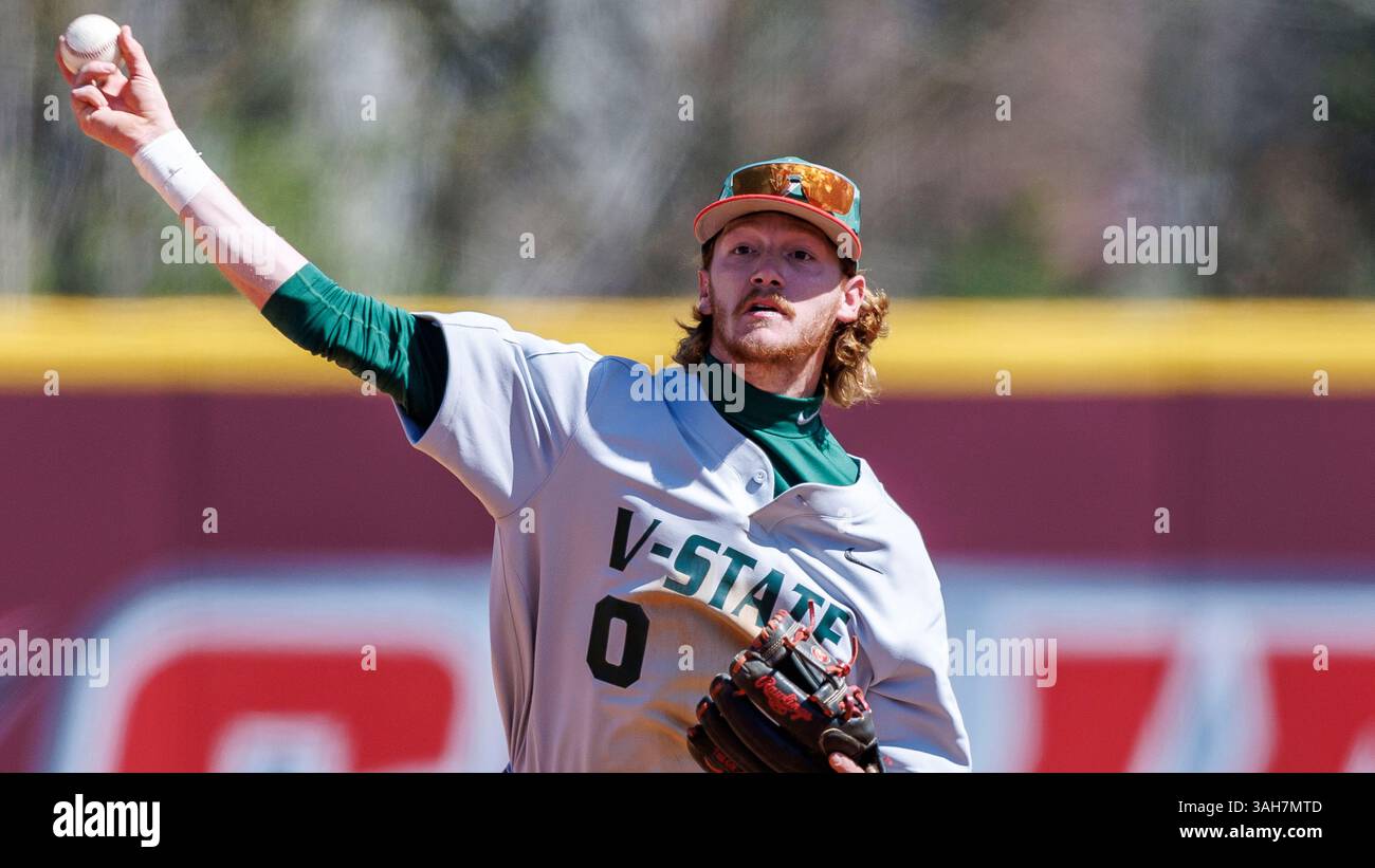 Mississippi Valley State infielder Kade Wood (0) during an NCAA baseball game on Friday, March ...