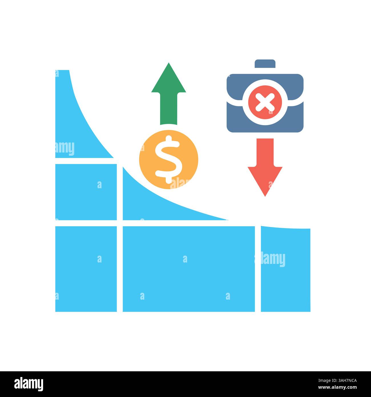 Phillips curve color flat icon for digital and print projects. Minimal ...