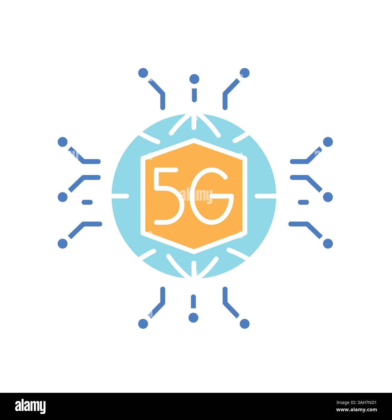 5g technology color flat icon for digital and print projects. Minimal ...