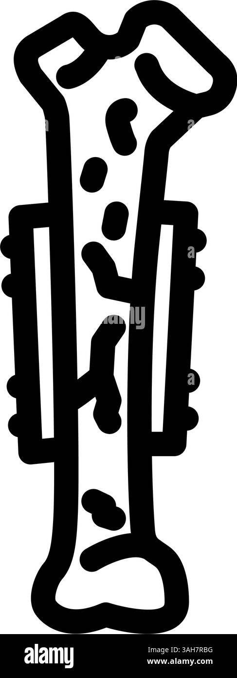 bone fixation plate fracture injury line icon vector illustration Stock ...