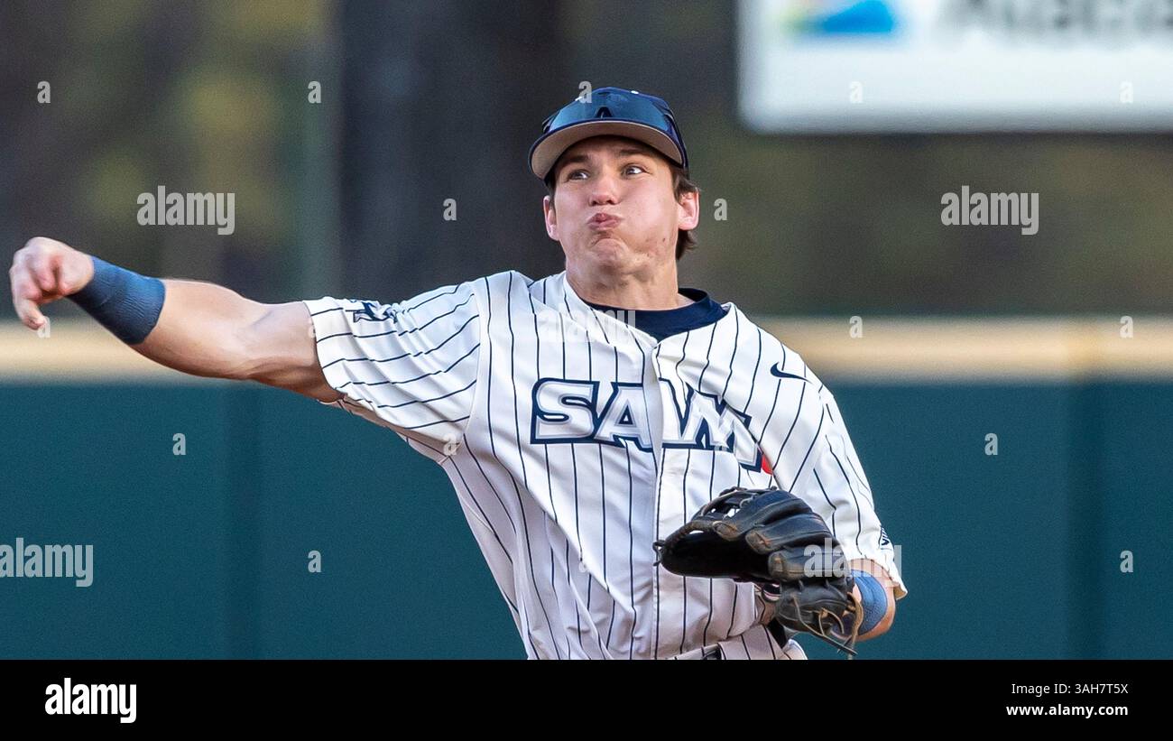 Samford infielder Gus Gandy (3) during an NCAA baseball game on Tuesday ...