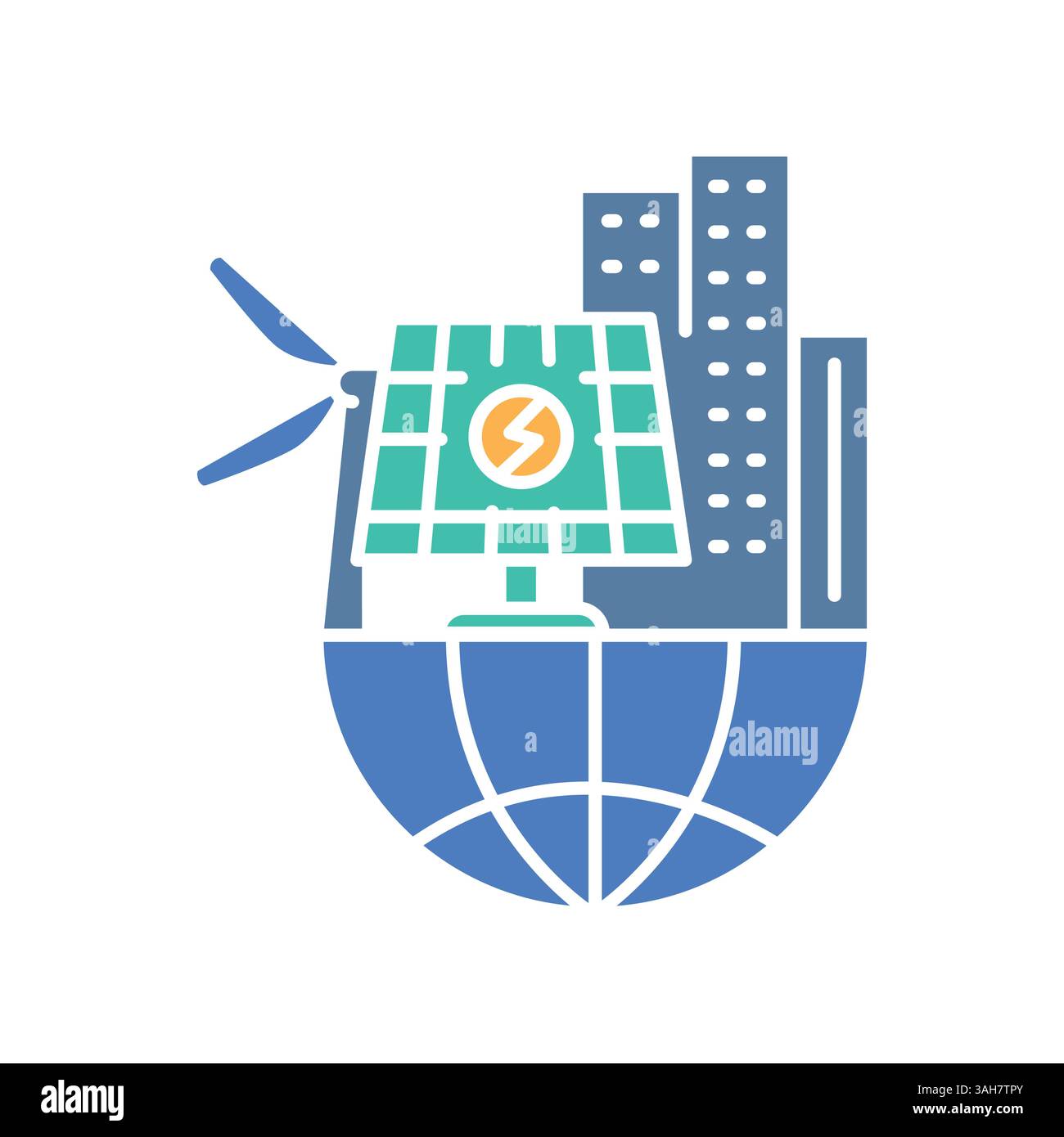 Smart cities color flat icon for digital and print projects. Minimal ...