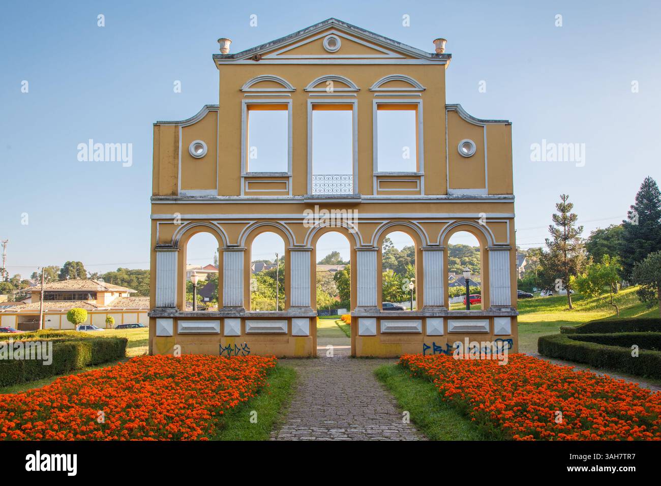 The Gate of the German memorial (Bosque Alemao) in Tingui park, replica ...