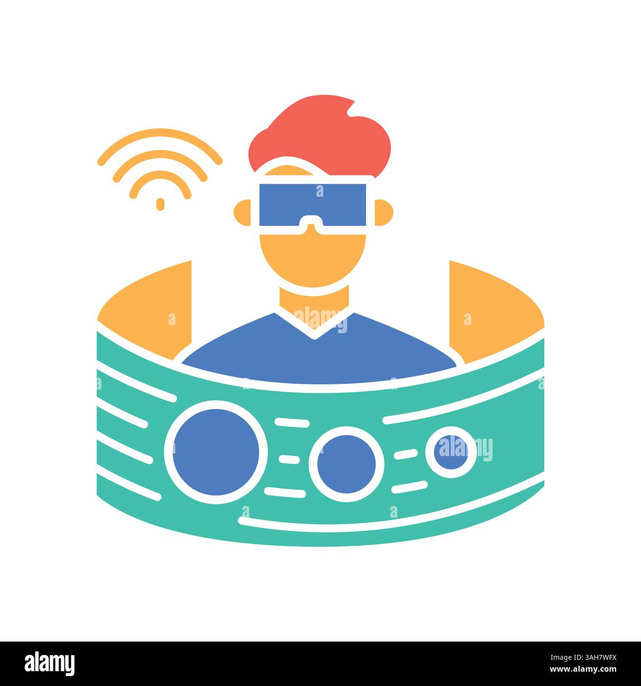 VR color flat icon for digital and print projects. Minimal clean icons ...
