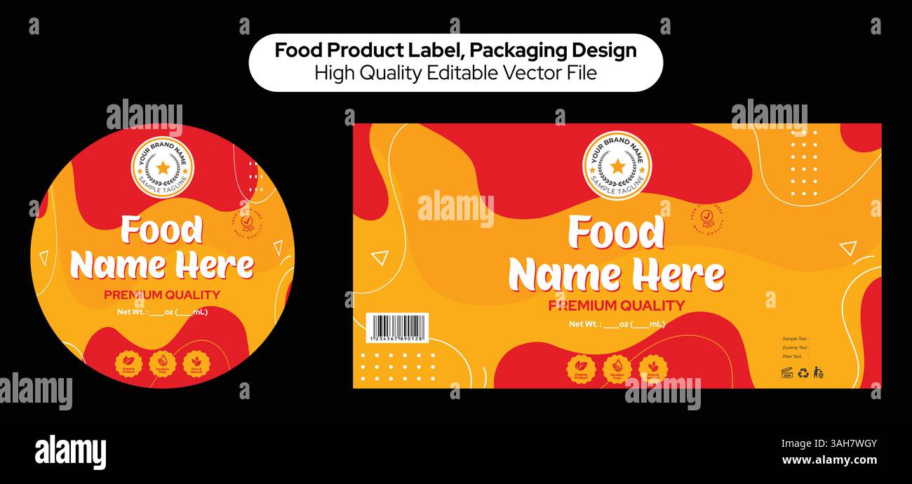 Food label template, food product label design for honey kimchi spice ...